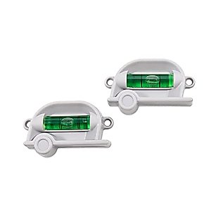 Camco Retro RV Level, 2 Pack - Provides Front-to-Back or Side-to-Side Leveling of your RV - Can be Screw-Mounted or Mounted with the Provided Double-Sided Foam Tape - Includes (2) Levels (25520)