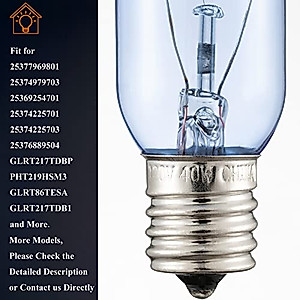 297048600 241552802 AP3770086 1056577 AH976993 EA976993 PS97699 Refrigerator Light Bulb Compatible with Frigidaire Kenmore Whirlpool KitchenAid Electrolux Refrigerators T8 E17 40Watt Light Bulb,2 pack