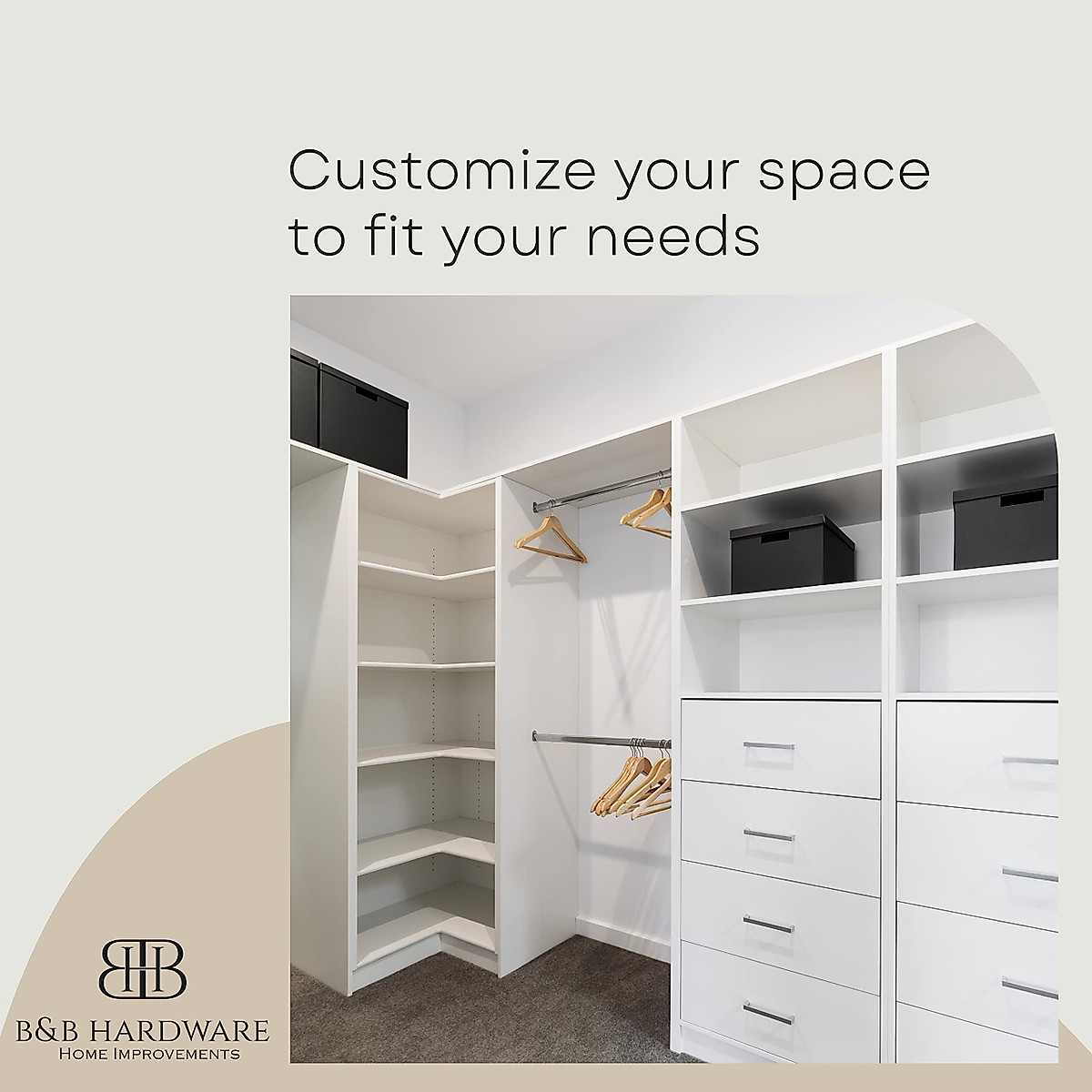 B&B HARDWARE Cabinet Shelves - 3/4'' Thick - Custom Organize Space with Stylish Shelves - Perfect Solution for Home & Office - Melamine Shelves Cut to Order (16" Depth X 27'' Inches Length)