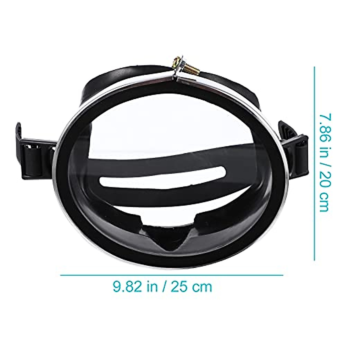 BESPORTBLE Single Lens Snorkel Retro Oval Glass Silicone Scuba Dive Anti- Fog Anti- Leak Wide Vision Diving Swimming Goggles for Men Women