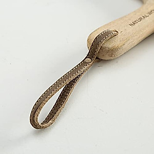 Artisinal Kitchen Natural Wood Cutting Boards, Set of 2, Mango Wood, Stitched Leather Hanging Straps, Each Over 1 Ft 16 1/2 and 14 1/2 Inches Long, by WHW