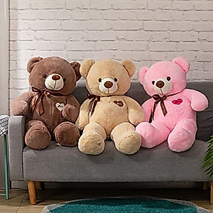 iBonny Teddy Bear Stuffed Animals Super Soft and Sweet Love Plush Bear Toy 32" Tan