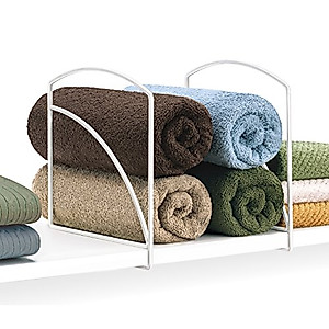 Lynk® White Shelf Dividers - Linen Closet Organizers and Storage - Linen Storage - Closet Organization - Towel Organizer for Closet (Set of 2)