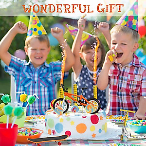 Skylety 31 Pieces Mini Finger Toys Set for Boy Girl Includes 6 Finger Skateboards, 4 Finger Bikes, 2 Mini Scooters 4 Swing Board 8 Matched Wheels 7 Tool Accessories Educational Toy Party Favor (Cool)