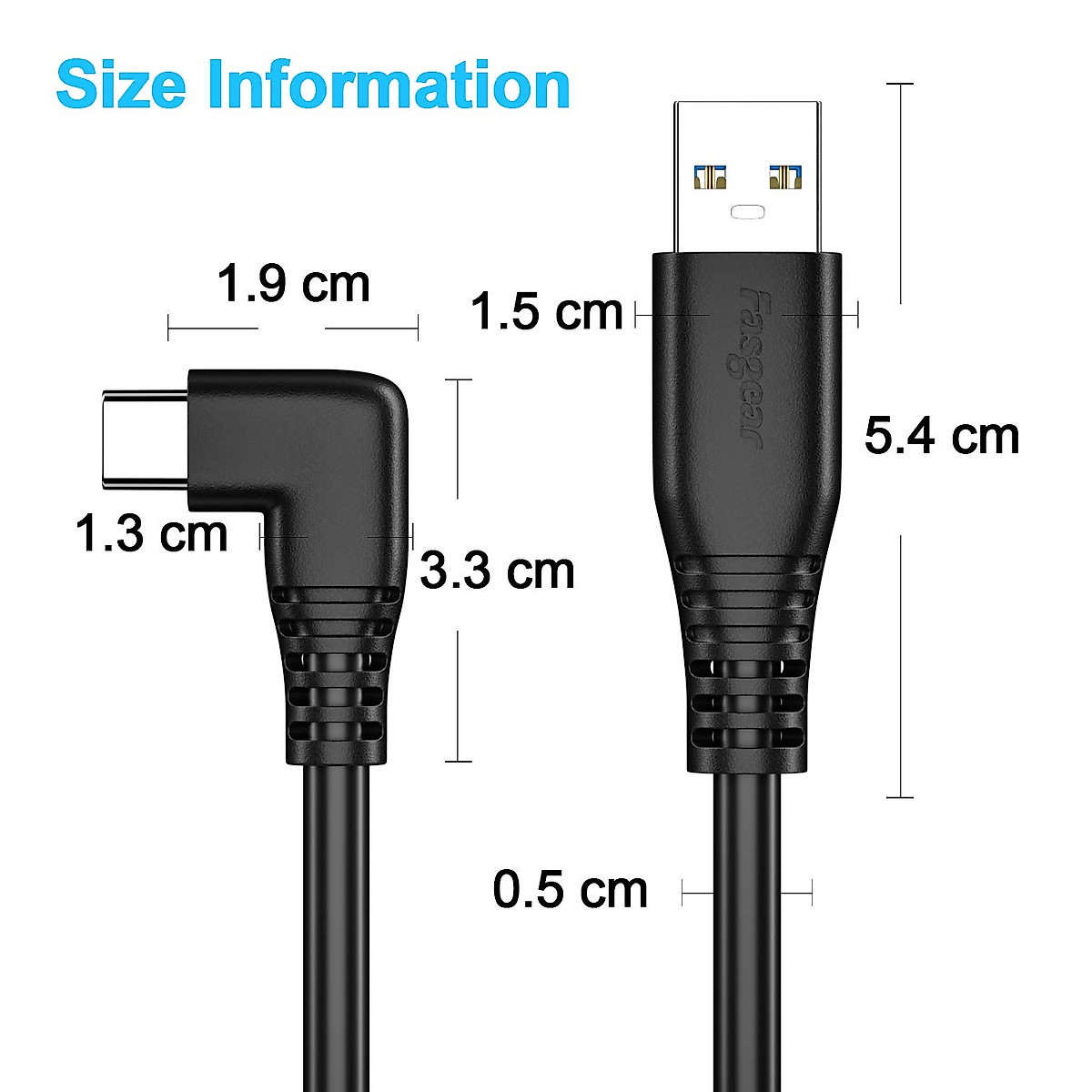 Fasgear USB 3 Type C Cable 16.5ft Long USB C Charger Cable 5Gbps Superspeed Data Transfer 3A Fast Charging Compatible for O-culus Quest 1/2 PS 5 Controller Camera Sam-Sung Smarphones Tablets (5m)