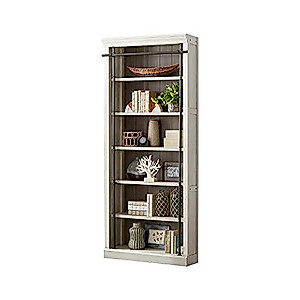 Martin Furniture Fully Assembled 8' Tall Bookcase, Aged Chateau White