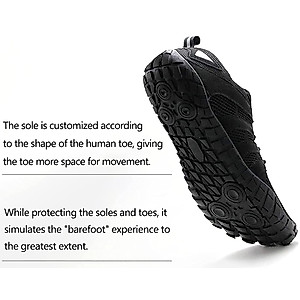 Oranginer Women's Flexible Barefoot Hiking Shoes Minimalist Cross Training Shoes for Women Gym Wide Toe Box Five Finger Workout Shoes for Ladies Barefoot Footwear Black Size 8