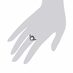 Gemondo USA Sterling Silver 925 7x5mm Octagon Mother of Pearl & Marcasite Art Deco Inspired Statement Ring