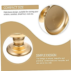 Didiseaon 3pcs Platter Candy Kitchen Food Storage Nuts Bowl Fruit Golden Snack Stand Trifle Metal Household Center Dessert Iron Pan Display Dish Plates for Container Rack Round Footed