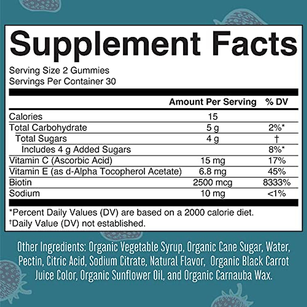 MaryRuth's Hair Skin and Nail Vitamins | USDA Organic | Biotin Gummies with Vitamin C & Vitamin E | Hair Growth Vitamins | Skin Care | Nail Growth | Hair Skin and Nails Gummies for Ages 14+ | 60 Count