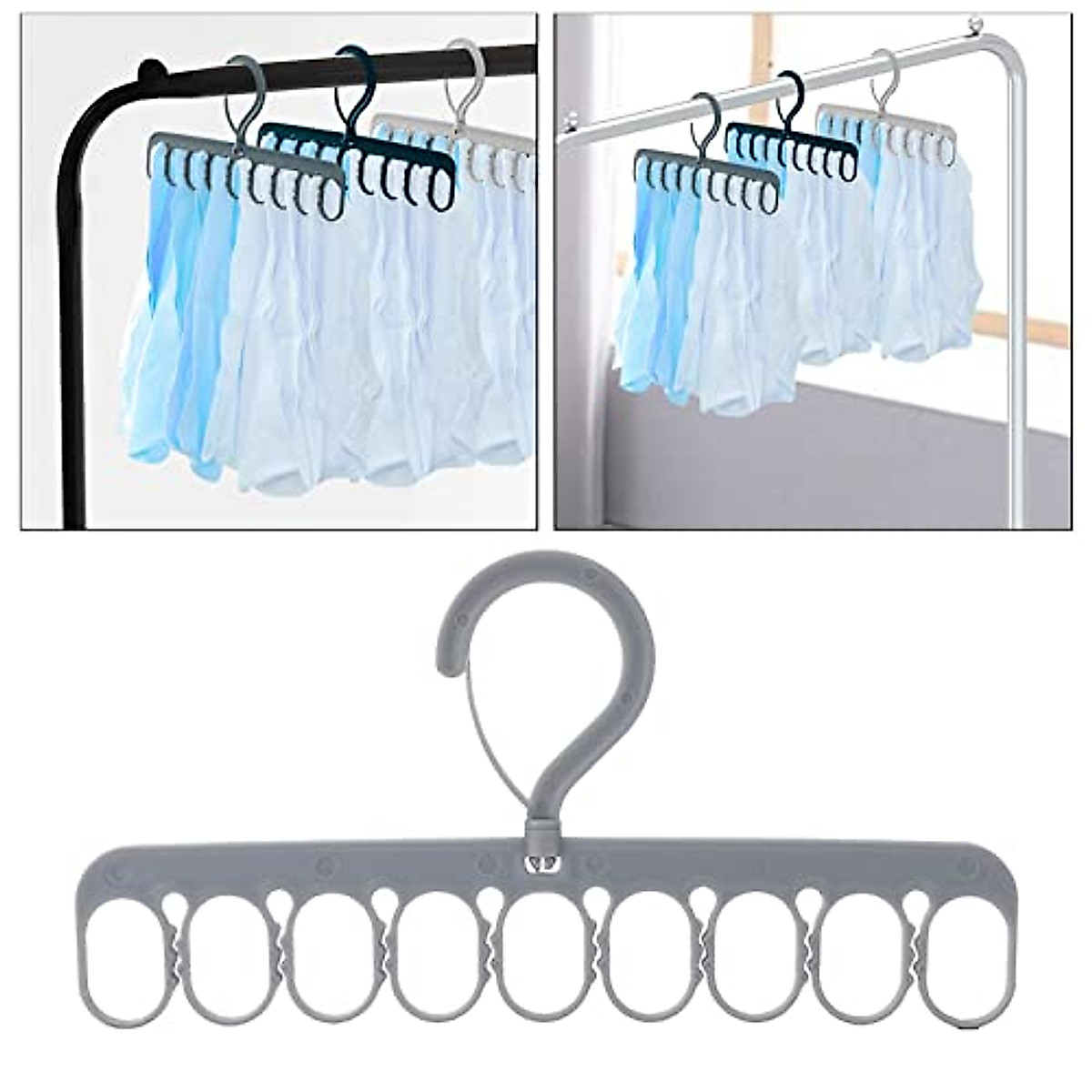 Colcolo Clothing Hanger Clothes Drying Rack Drying Hanger Closet Storage Organization for Pants, Gray