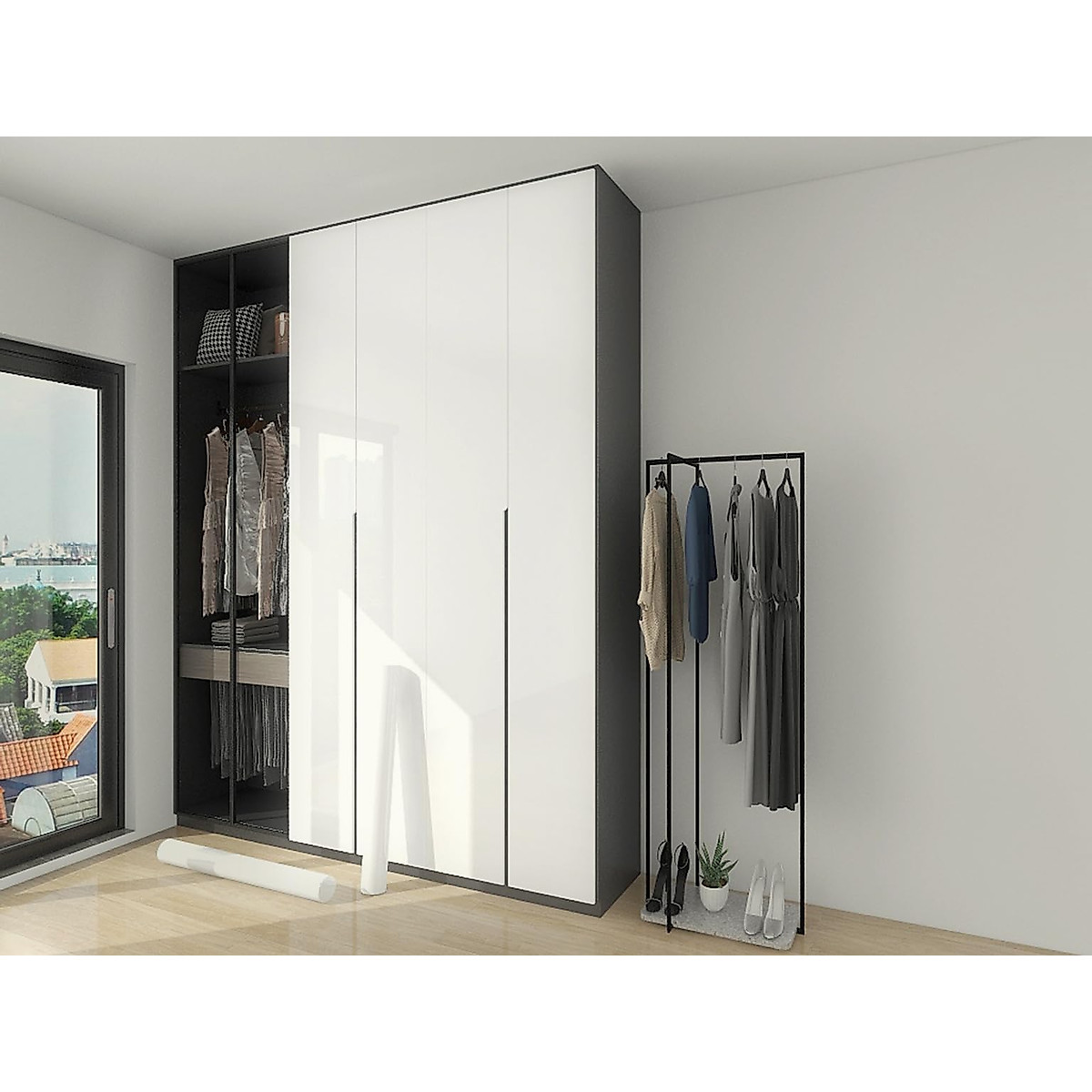 ORBIDO Wallpaper Peel and Stick Countertops （15.7"x196"） Glossy Countertop Contact Paper Peel and Stick Wallpaper for Bedroom Kitchen Countertop Cabinet Wardrobe Self-Adhesive Removable Wall Paper