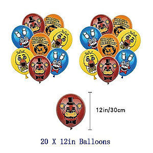 Birthday Party Supplies, Includes Banner, Tablecloth, Cake Topper - 24 Cupcake Toppers - 20 Balloons