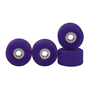 Teak Tuning Apex 61D Urethane Fingerboard Wheels - New Street Shape, 7.7mm Diameter - Ultra Spin Bearings - Made in The USA - Grape Colorway