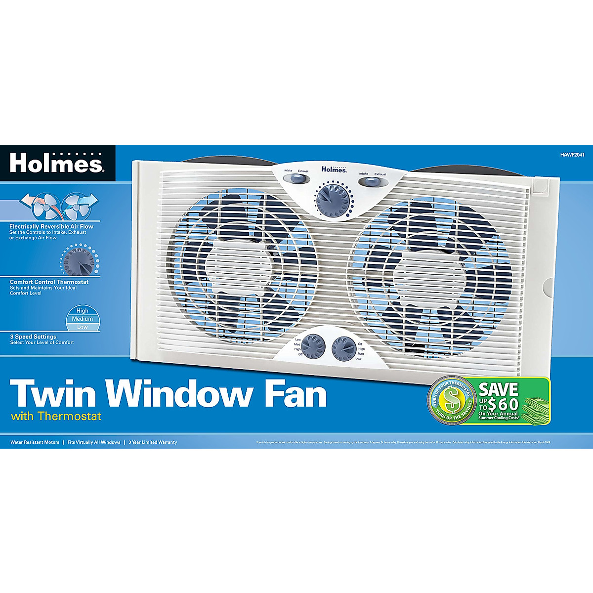 Bionaire Premium Digital Twin Window Fan with Remote Control | Holmes Dual Blade Twin Window Fan