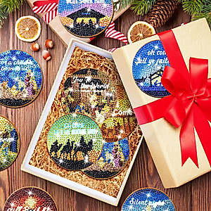 10 Pcs Christianity Christmas Nativity Scene Diamond Art Coasters Kits Jesus Holy Night Art Coaster Birth of Jesus Diamond Art Coasters for Beginners Adults and Kids Craft Supplies Gift