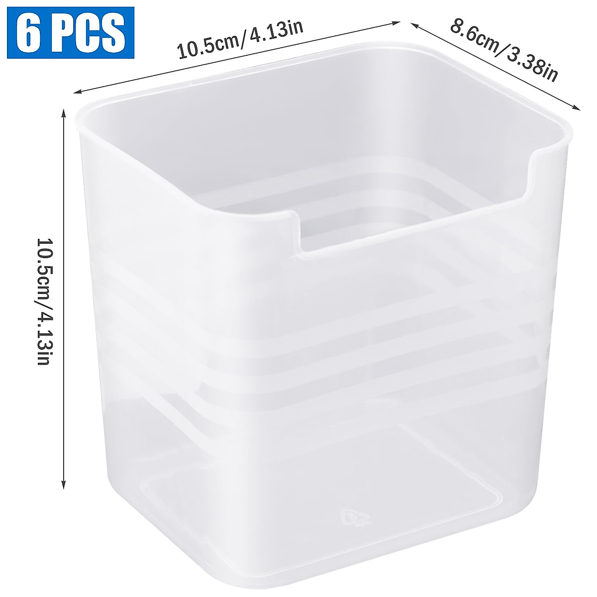 JJYHEHOT 6 PCS Fridge Organizer Bins, Refrigerator Side Door Storage Box, Plastic Clear Storage Container for Fridge Cupboard Pantry Snacks Tins Kitchen