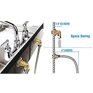 KWODE Commercial Wall Mount Faucet Installation Kit, Wall Mount Kitchen Faucet Mount Kit Backsplash Mount Set for Stainless Steel Commercial Kitchen Prep & Utility Sink