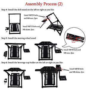 P PBAUTOS G920 Racing Steering Wheel Stand with Cup Holder for Logitech G27/G25/G29/G920 Gaming Racing Simulator Wheel Stand, Without Wheel, Shifter and Pedals