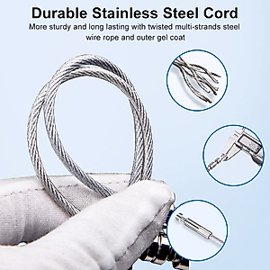 Window Safety Locks Self Adhesive AOSITE 2 Pack Baby Window Restrictor with Key UPVC Window Locks Child Safety Cable Lock Pet Window Restrictors No Drilling Kids Refrigerator Lock for Childproof