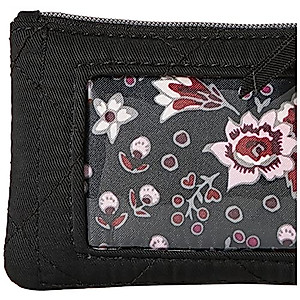 Vera Bradley Women's Performance Twill Zip ID Case Wallet, Black, One Size