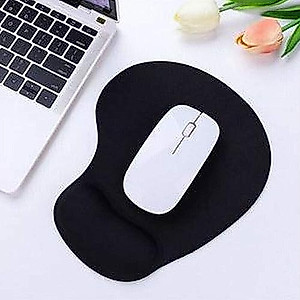 Mouse Pad, Mouse pad with Wrist Rest，Ergonomic Mouse Pad, Gel Cushion，Non-Slip PU Base for Easy Typing Pain Relief, Washable and Durable, Black