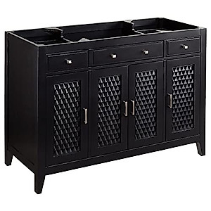 Signature Hardware 953338-48-RUMB-1 Thorton 48" Free Standing Single Vanity Cabinet Set with Mahogany Cabinet, Vanity Top and Rectangular Undermount Sink - Single Faucet Hole