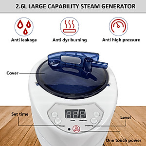 HIGOSPRO 2.6 L Sauna Steamer, Portable Sauna Generator for Sauna, Home SPA Fumigation Steam Machine with Touch Button, Timer Display and Remote Control