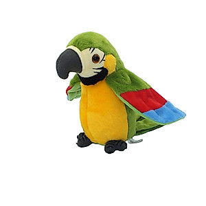 Talking Parrot No Matter What You Say Will Repeat What You Say Funny Learning Good Helper Bring You Happiness!Parrot Toys! Speaking Parrot.Talking Bird.Multifunctional Electric Plush Parrot Speaking