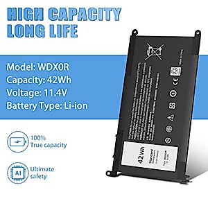 42Wh WDX0R Laptop Battery for Dell Inspiron 13 15 5000 7000 Series 13 7378 7375 7368 5378 5379 5368 15 7579 7569 5567 5568 5570 5578 5775 5579 7560 7570 17 5765 5767 5770 Series WDXOR P58F P69G 3CRH3