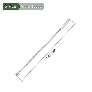 YOKIVE 5 Pcs Lab Spatula Spoon, 304 Stainless Steel Micro Sampling Mixing Measuring Great for Laboratory (200mm/8-Inch)
