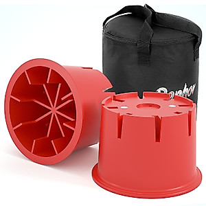 Rophor Trailer Jack Block, RV Jack Blocks for Travel Trailer 5th Wheels Hydraulic Jack, Up to 6,500 lbs, Stabilize Your RV, Trailer, Camper Pack of 2 with Carrying Bag