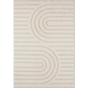 LUXE WEAVERS Modern Geometric Cream 8x10 Area Rug