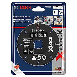 BOSCH CMWX450 4-1/2 In. X-LOCK Carbide Multi-Wheel Compatible with 7/8 In. Arbor for Applications in Cutting Wood, Wood with Nails, Plastic, Plaster