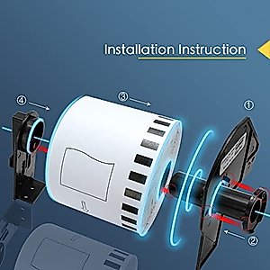 BETCKEY - Compatible Continuous Label Replacement for Brother DK-2205 (2-3/7" x 100'), Use with Brother QL Label Printers [10 Rolls/ + 2 Reusable Holder Frames]