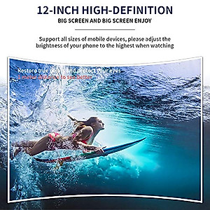 Newseego 12 Inches Phone Screen Magnifier, 3D HD Movie Screen Magnifying with Curved Surface Design Movies Videos Amplifier Foldable Phone Stand Screen Amplifier for All Smartphone - Black