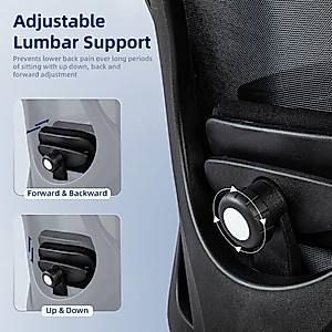 Office Chair 500lbs Ergonomic Mesh Desk Chair for Heavy People, Heavy Duty Office Chair with Wide Thick Seat Cushion, 4D Armrest, Adjustable Headrest & Lumbar Support Computer Chair