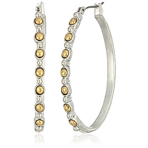 Lucky Brand Two-Tone 1-3/4" Hoop Earrings