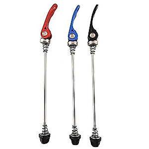 Juscycling Road Mountain Bicycle MTB Wheel Hub Front and Rear QR Quick Release Skewers Clip Lever Axle 145/185mm, Pair, Multiple Color Options (Black)