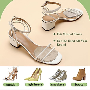 Metatarsal Pads for Women,Anti Sliding Foot Pads for Open Toe Shoe,Forefoot Pads for Women,Ball of Foot Cushions,Reduce Foot Pain,Reusable Heel Pads Inserts for Too Big Shoe,3-Pair(Beige+Black+Clear)