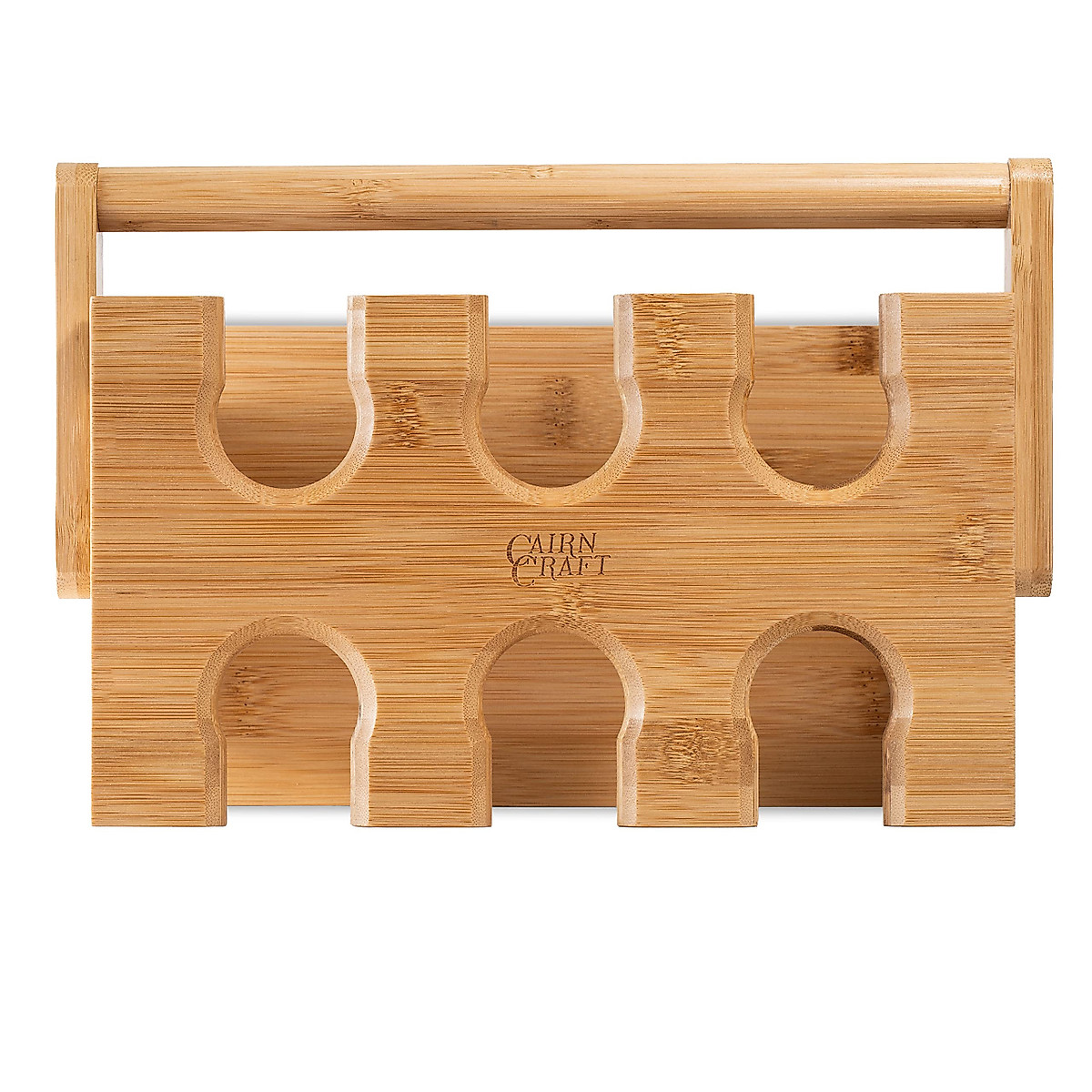 CairnCaddy Acacia Hardwood Whiskey Glass Holder - Carrier and Drying Rack for Whisky Tasting Glassware