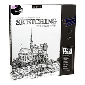 SpiceBox Adult Drawing Sketching Kit, Learn to Draw, How to Sketch Books, Art Hobby Kits for Adults, Sharks and Sea Creatures