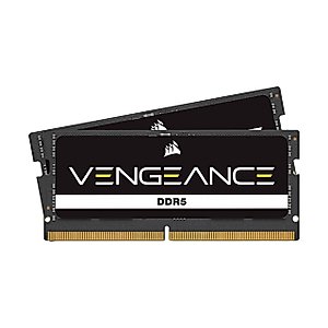 CORSAIR VENGEANCE SODIMM DDR5 RAM 32GB (2x16GB) 4800MHz CL40 Intel XMP iCUE Compatible Computer Memory - Black (CMSX32GX5M2A4800C40)