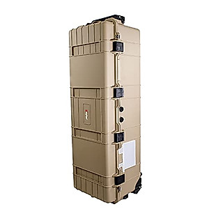 Eylar XXL 44 Inch Deep Heavy Transport Roller Gear, Camera, Tools, Equipment Hard Case Waterproof w/Foam Black (Tan)
