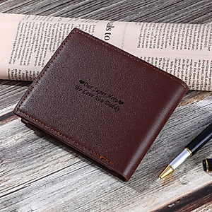 Drawelry Custom Photo Wallet for Men, Gift for Father's Day Personalized Engraved Name Mens Leather Wallets for Dad Husband Boyfriend Son