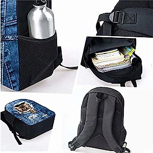 KEIAHUAN Kids School Bag American Flag Deer Hunting Camo Teen Girls Boys Toddler Bookbag Sturdy Backpack with Lunch Bag and Pencil Bag