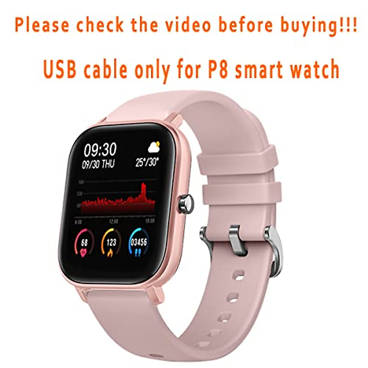 USB Cable for P8 Smart Watch Portable Magnetic Charger Compatible for P8 Watch