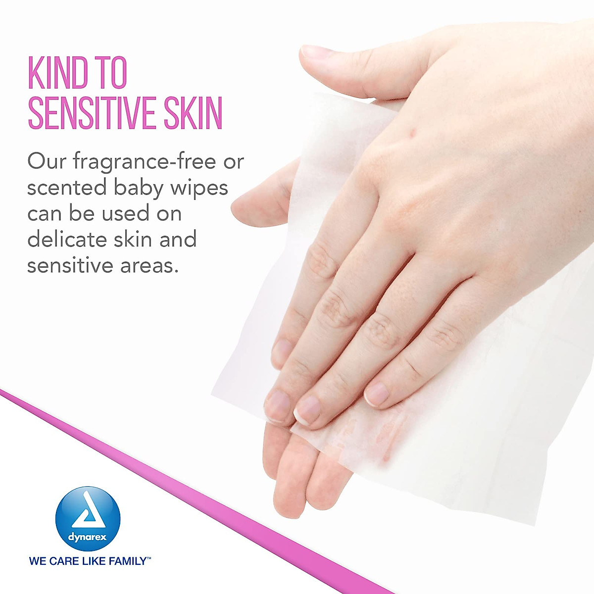 Dynarex Baby Wipes - Non-Alcohol Wipes for Babies with Lanolin & Aloe to Moisturize Skin - Resealable Soft Pack - Unscented - 5x7", 80 Wet Wipes per Pack, 24 per Case