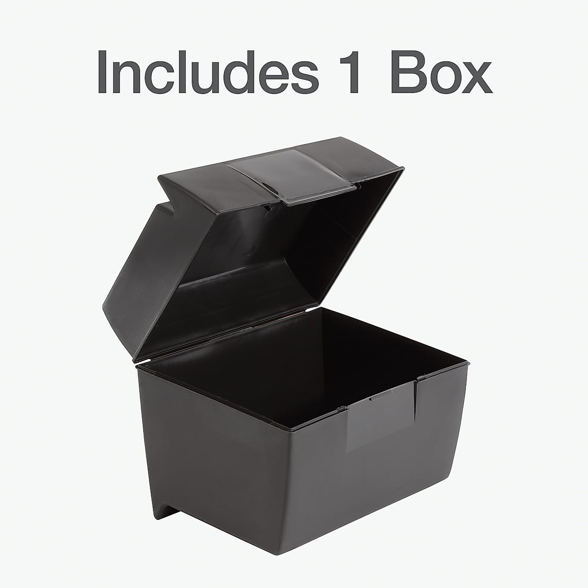 Oxford Plastic Index Card Box, 5 x 8 Inches, 500 Card Capacity, Black (01581)