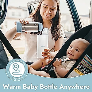 Papablic Portable Travel Baby Bottle Warmer On The Go, Fits Most Car Cup Holders, 12 oz